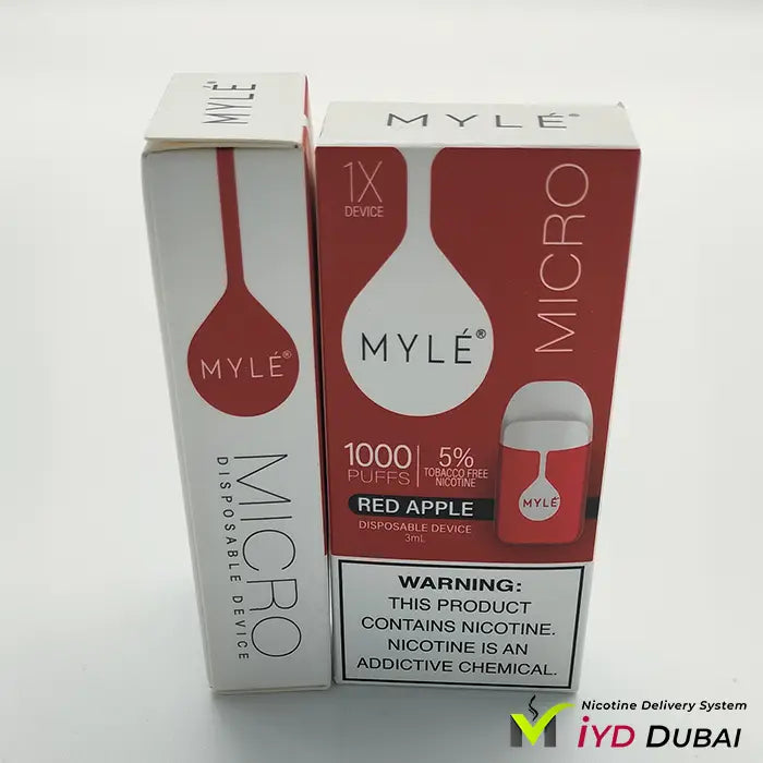 Myle Micro Red Apple Disposable Device 1000 Puffs with Free Delivery